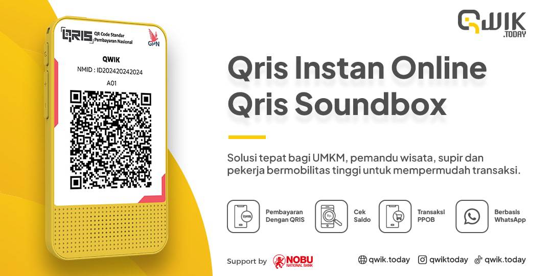 QRIS Online di QWIK.today - Terima Pembayaran QRIS Soundbox Indonesia